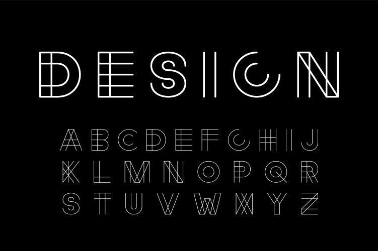 Minimal font - modern futuristic design Royalty Free Vector