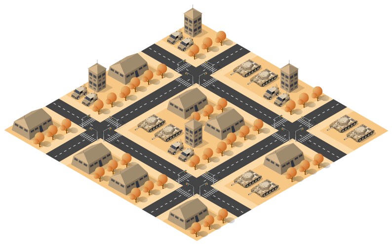 Module object element for building design army Vector Image