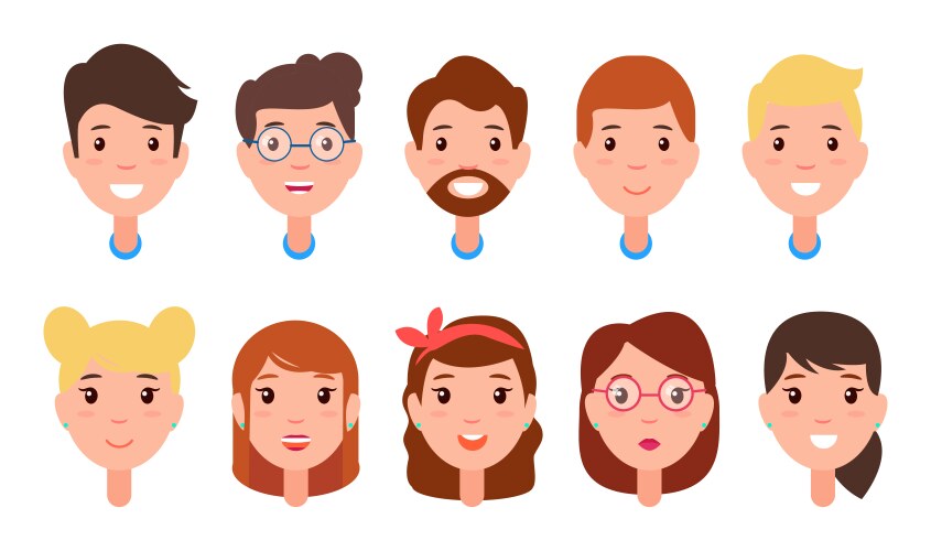 Women faces Royalty Free Vector Image - VectorStock