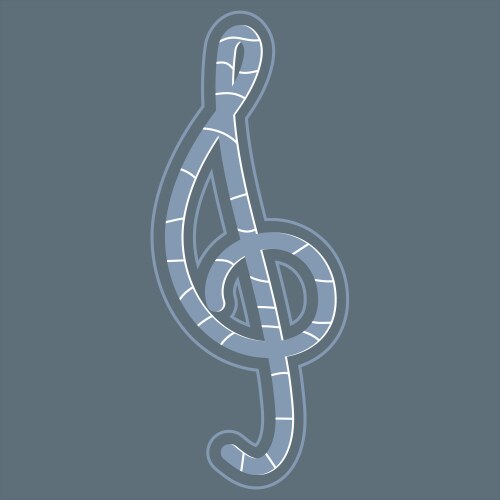 Treble Clef Music Sticker Royalty Free Vector Image