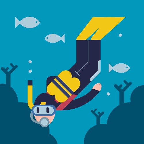 Young diver Royalty Free Vector Image - VectorStock