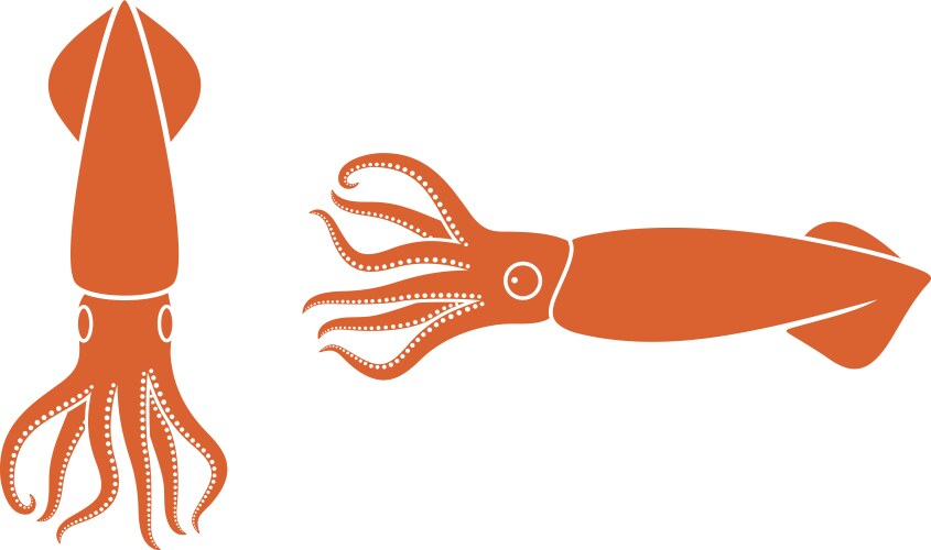 Cute squid in flat design tropical underwater Vector Image