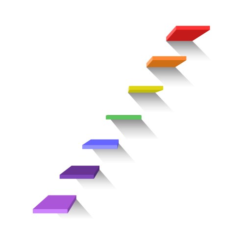 Realistic 3d detailed white upward clear stairs Vector Image