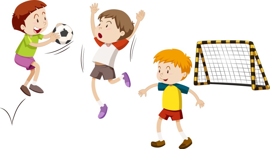 Three kids jumping rope Royalty Free Vector Image