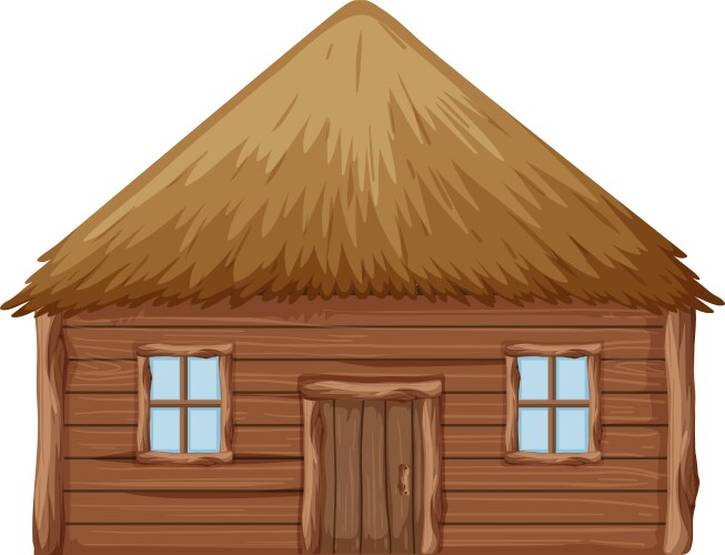 Fantasy wooden huts on white background Royalty Free Vector