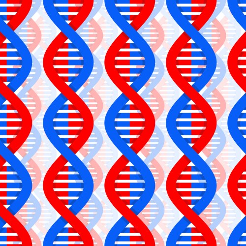 Dna strands molecule seamless pattern Royalty Free Vector