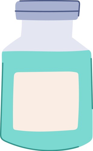 Immunity vaccine vial cartoon Royalty Free Vector Image