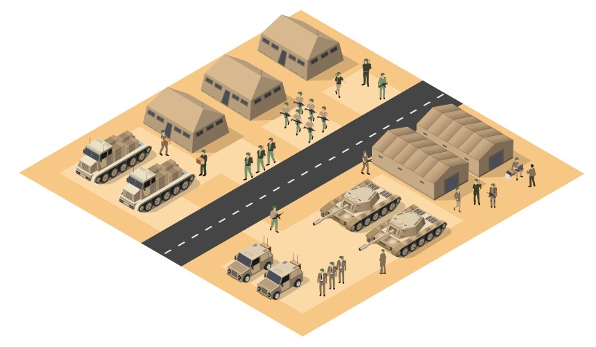 Module object element for building design army Vector Image