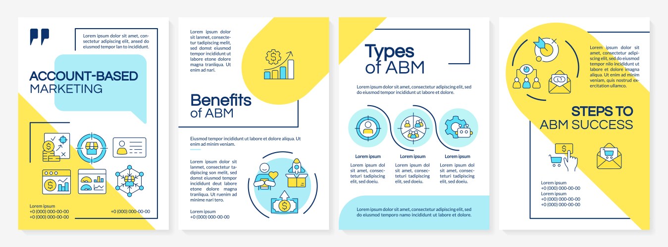 Abm methodology infographic vertical sequence Vector Image