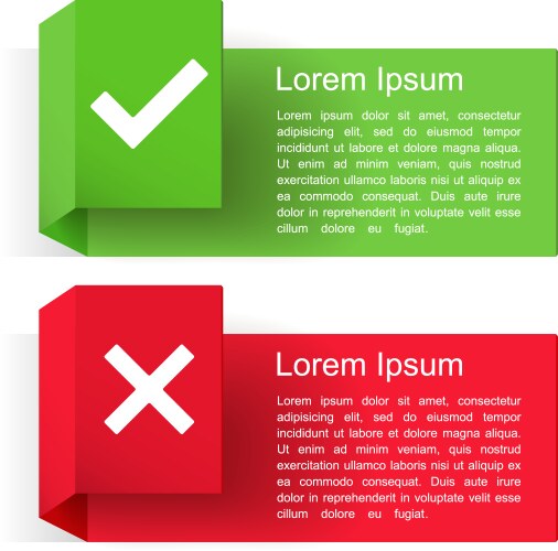 Check and cross symbols Royalty Free Vector Image