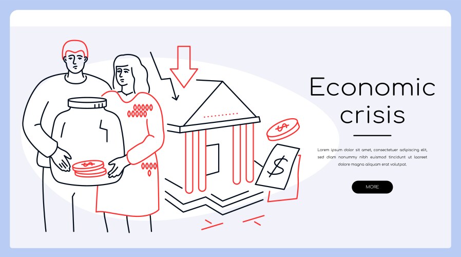 Default horizontal banner economic crisis Vector Image