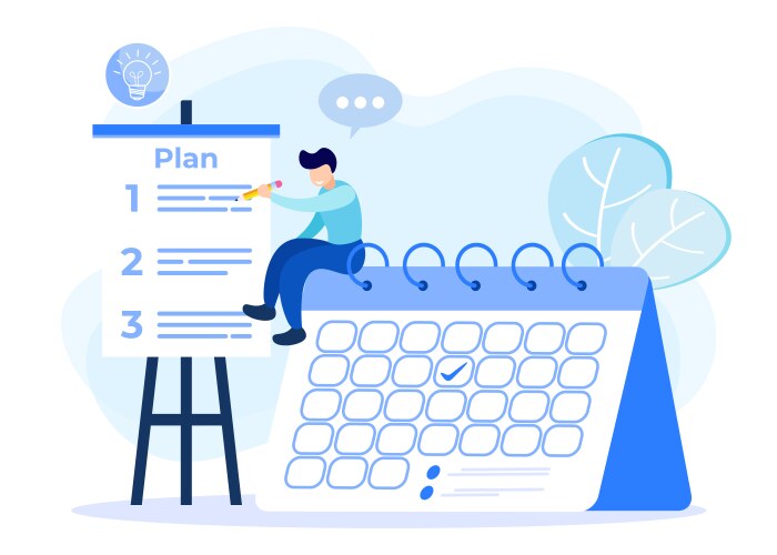 Graphic cartoon character project management Vector Image