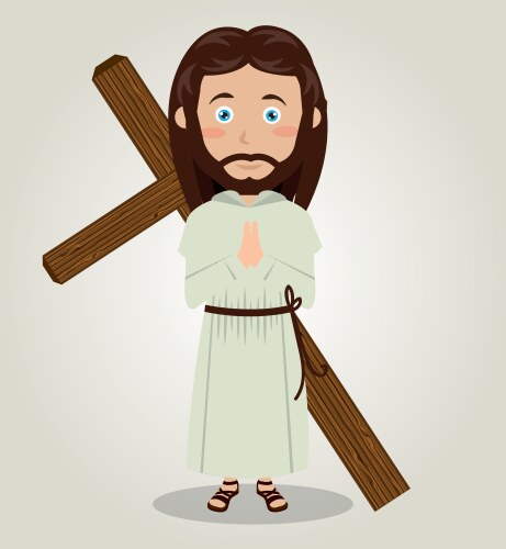 Jesus christ carrying cross christian Royalty Free Vector