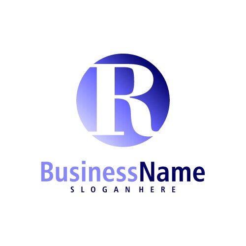 Letter r logo design creative initial Royalty Free Vector