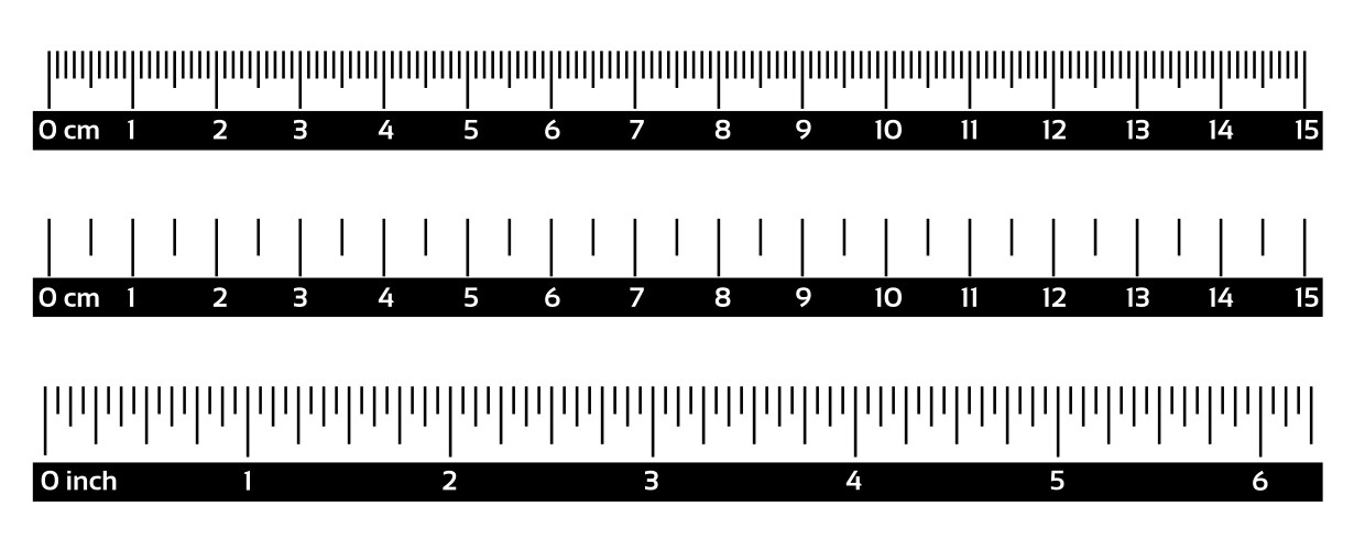 Marking rulers black and white Royalty Free Vector Image