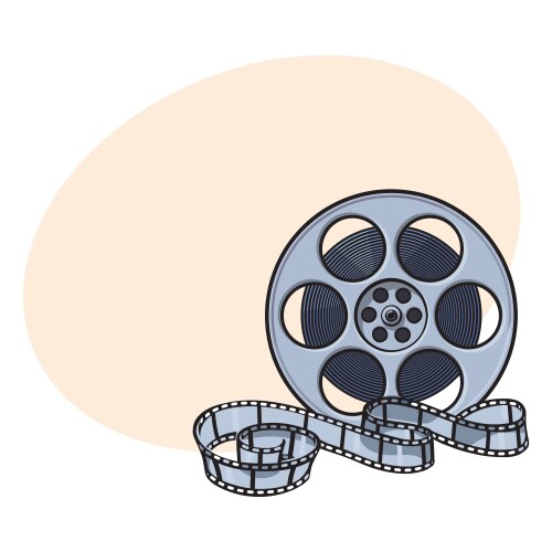 Vintage film reel concept Royalty Free Vector Image Vintage film reel concept Royalty Free Vector Image