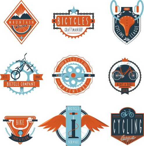 Labels set for bicycle club velo sport logos Vector Image