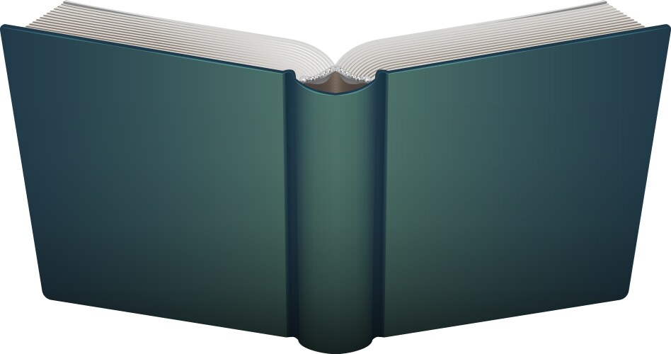 Blue open book with red Royalty Free Vector Image