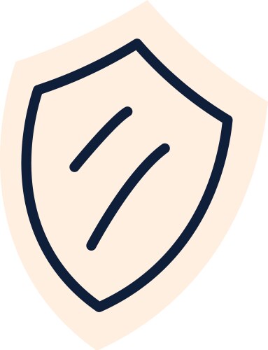 Heart shield outline drawing Royalty Free Vector Image