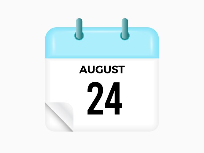August 20 - calendar and time planner daily Vector Image
