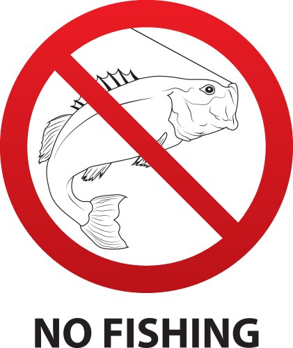 No Fishing Warning Sign Royalty Free Vector Image
