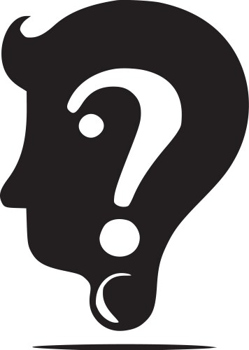 Brain head question mark logo symbol Royalty Free Vector