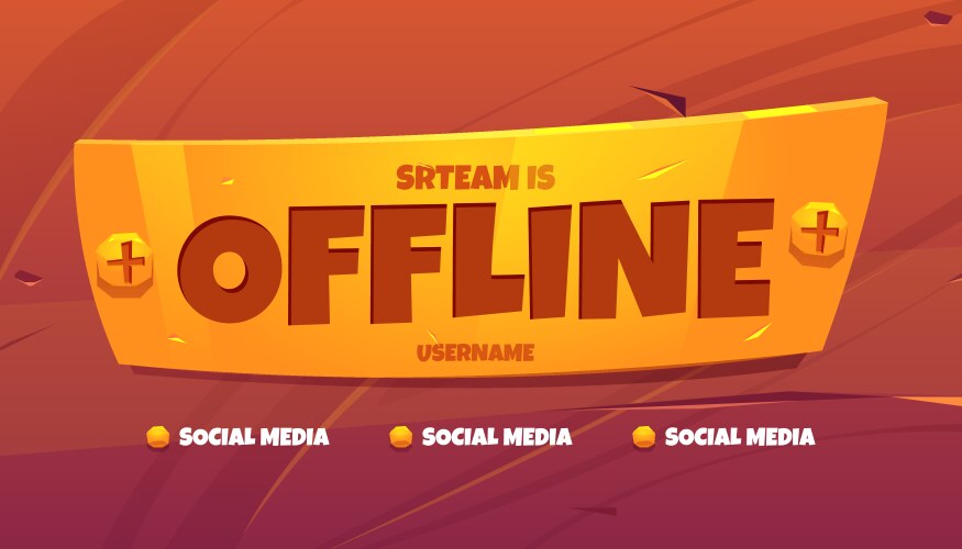 Stream is offline screen ui warning banner Vector Image