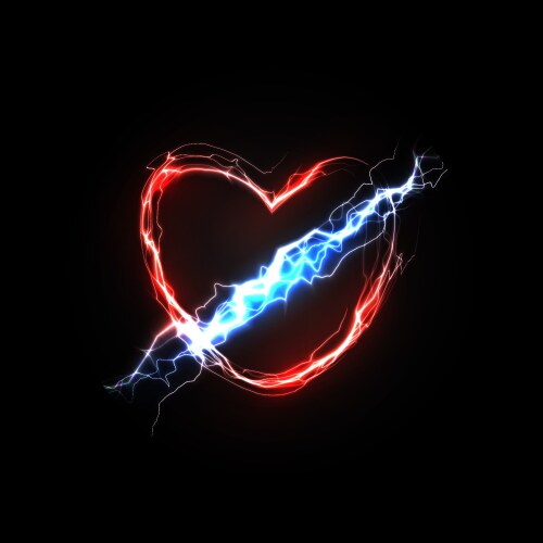 Heart shaped airplane flying on love route Vector Image