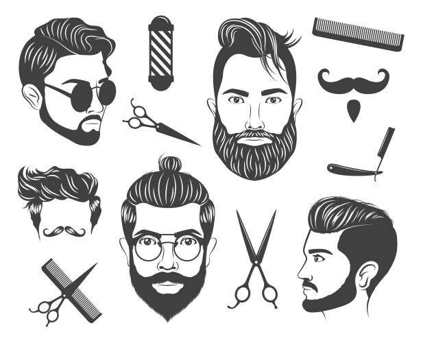 Hair salon men logo Vector Images & Graphics for Commercial Use ...