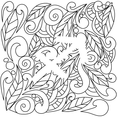 Coloring page using negative space silhouette Vector Image