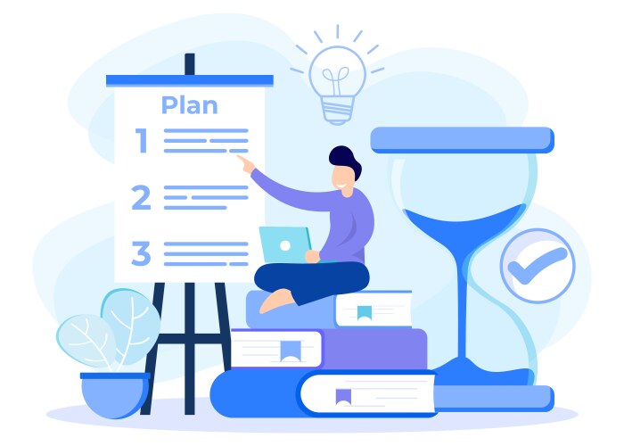 Graphic cartoon character project management Vector Image