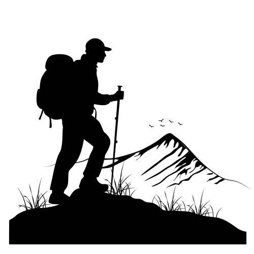 Man climbing on mountain people climbing Vector Image