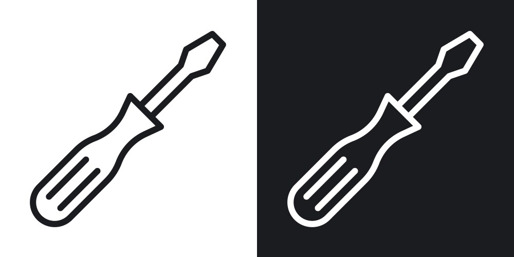 Screwdriver icon set screw tool automotive symbol Vector Image