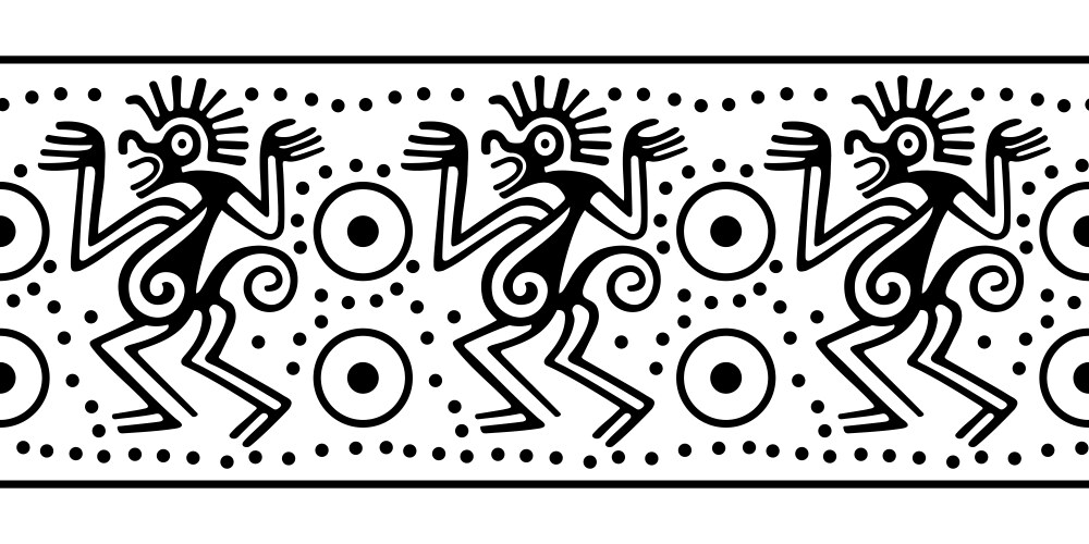 Ethnic indian line art border Royalty Free Vector Image