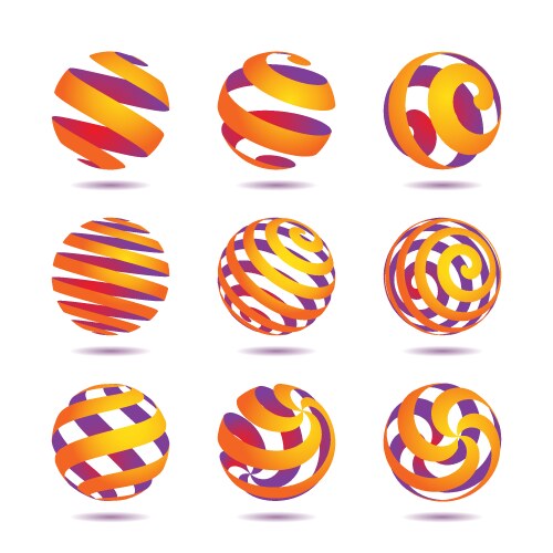 Abstract 3d glossy spheres Royalty Free Vector Image