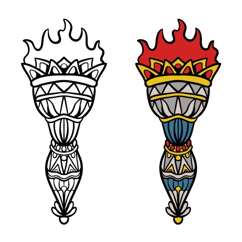 Torch - colored icon on white background Vector Image