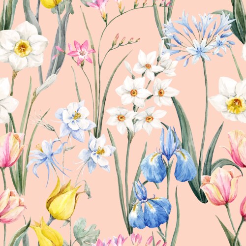 Watercolor seamless pattern of pink Royalty Free Vector