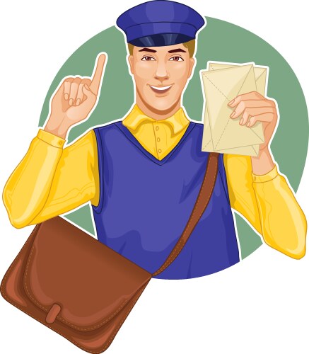 Postman character Royalty Free Vector Image - VectorStock