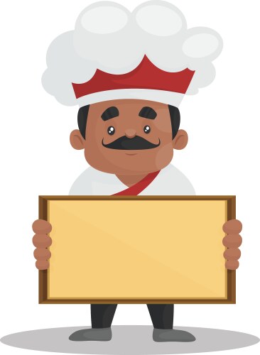 Empty wooden board with many little chefs theme Vector Image