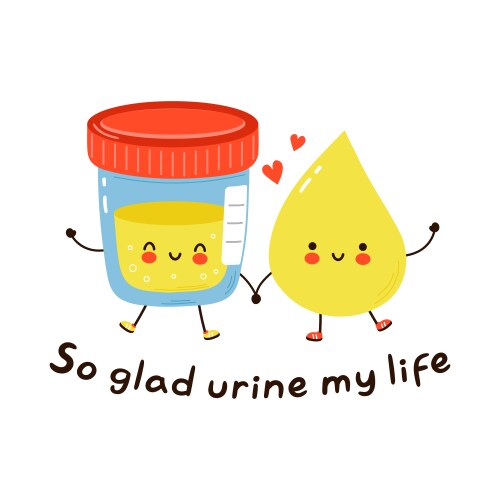 Cute funny urine analysis character hand Vector Image