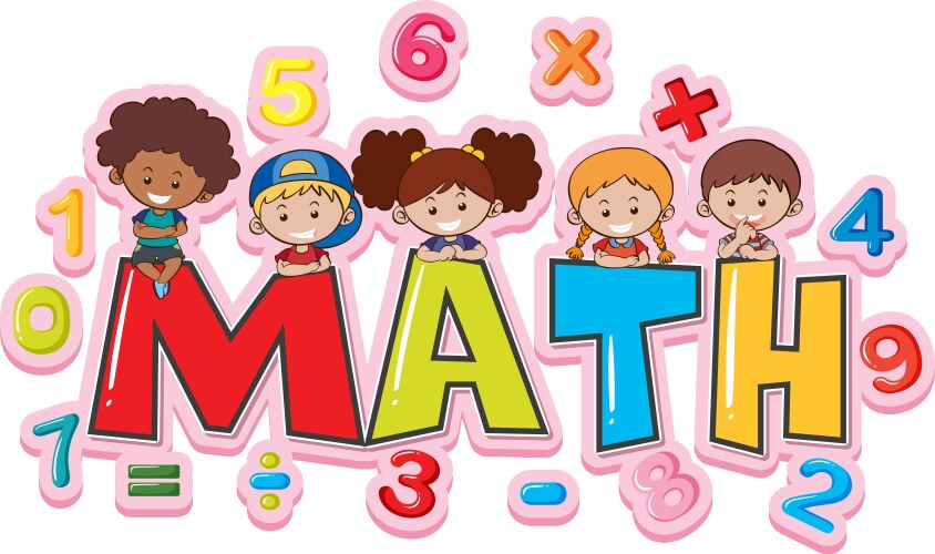 Font design for word math with student Royalty Free Vector