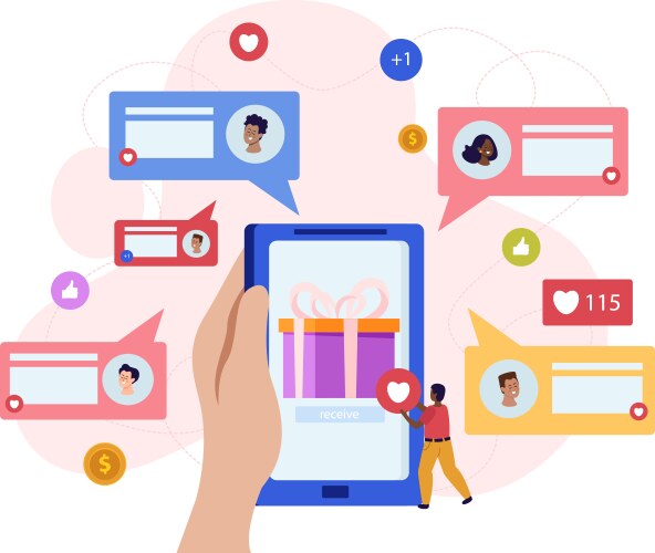 Referral program flat infographic Royalty Free Vector Image