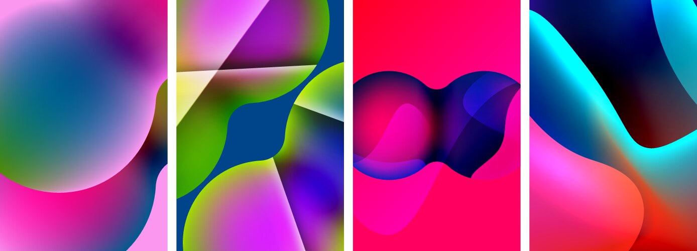 A collage of four pictures with different colors Vector Image