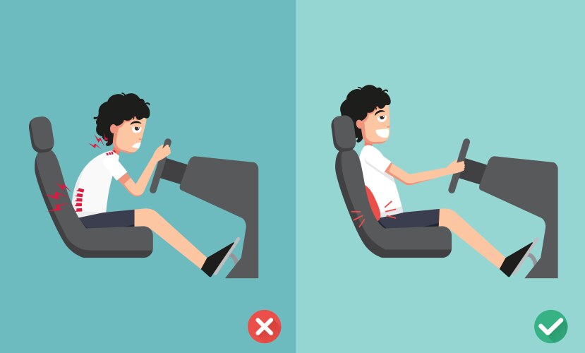 Best and worst positions for driving a car Vector Image