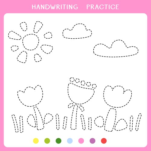 Handwriting practice sheet Royalty Free Vector Image