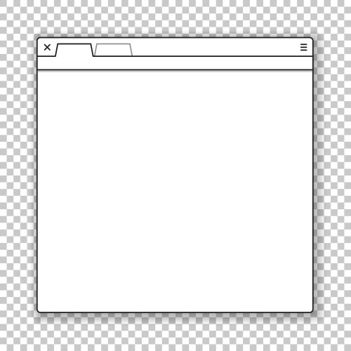 Transparent browser window website mockup frame Vector Image