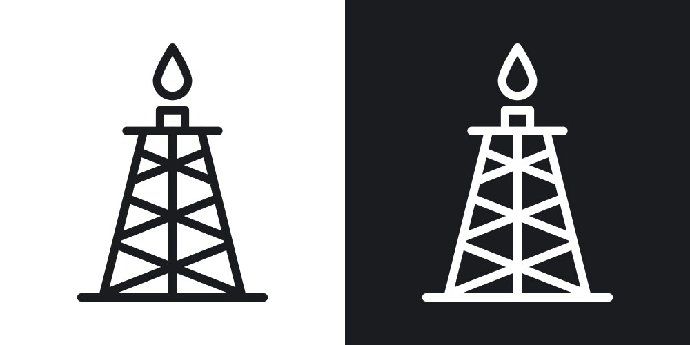 Shale gas rig icon set natural extraction Vector Image