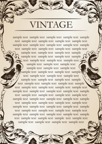 Antique vintage royal frame Royalty Free Vector Image