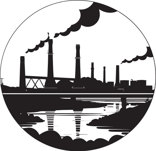 Aquaticgloom water and air pollution logo Vector Image