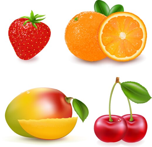 Different fruits Royalty Free Vector Image - VectorStock